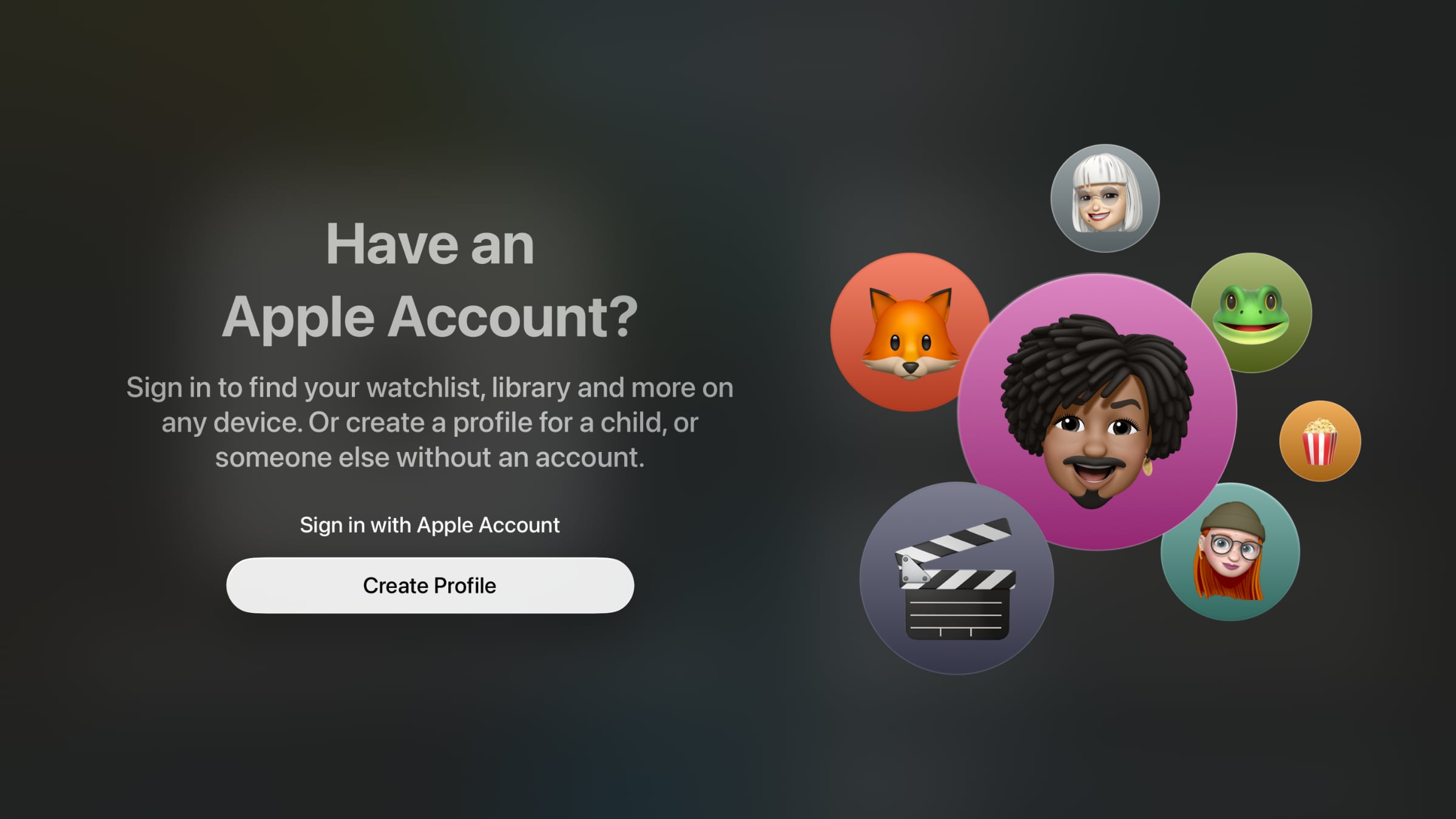 Apple TV without Apple accounts for user profiles. A big change in tvOS ...